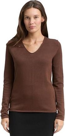 Tom Tailor 1012976 Pull-Over Femme, 27506 - Marron P&eacute;trole Fonc&eacute;, XL