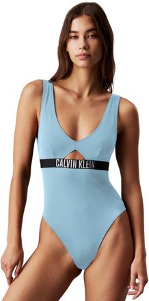 Calvin Klein Damen Badeanzug One Piece mit Cut-Out, Blau (Skim Blue), XS