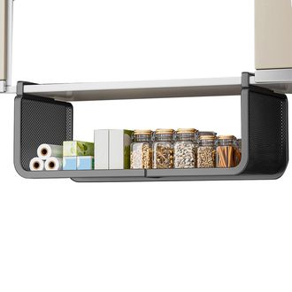 Generico Unter dem Regalkorb: Erweiterbarer Organizer unter dem, h&auml;ngendes Aufbewahrungsregal | Multifunktionaler platzsparender Korb f&uuml;r Garderobe, Bad, K&uuml;che