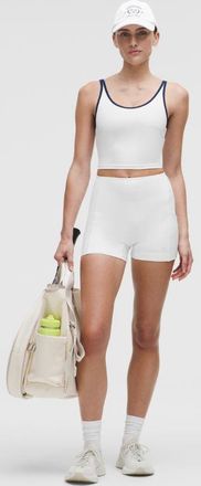lululemon Tennisshorts zum Layern mit hohem Bund f&uuml;r Frauen - 9 cm - Gr&ouml;&szlig;e 10 in White
