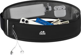 Generic Schlanke G&uuml;rteltasche, Bauchtasche, Lauftasche, H&uuml;fttasche f&uuml;r Workout, Joggen, Handyhalterung, G&uuml;rtel, Laufausr&uuml;stung, Schwarz, Waist: 80-110cm, Mit 