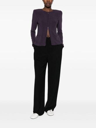 Emporio Armani Ribbed Knit Blazer - Purple