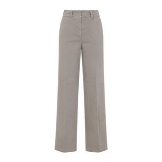 PESERICO Stretch Baumwoll-Gabardine-Hose - - Trousers - Damen - Braun - 2XL