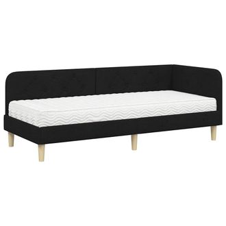 vidaXL Cornice Del Letto Ad Angolo Nero 80 X 200 Cm Tessuto Vidaxl