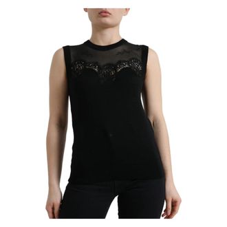 Dolce & Gabbana &Auml;rmellose Oberteile - - Tops - Damen - Schwarzk - XS