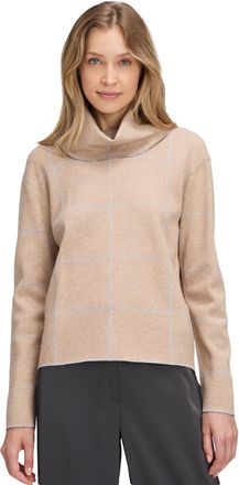Betty Barclay Damen Strickpullover mit Lurexfaden 42, Patch Beige/Grey