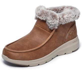 Skechers Glacial Ultra Cozy Getaway-Stiefelette f&uuml;r Damen, Kastanien-Textil, 39.5 EU