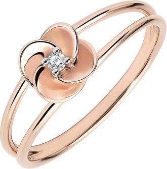 Edenly Ring Blüte - Erste Rose - Roségold und Diamant - 18 Karat