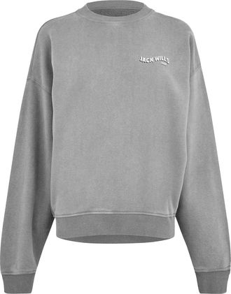 Jack Wills Sweatshirt f&uuml;r Damen, Rundhalsausschnitt, Gewaschen (verwaschenes Grau)