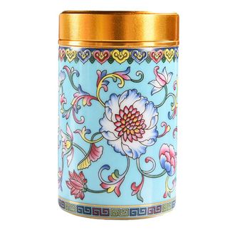 Cabilock Keramik Teedose Leere Dosen Mini Dosen Chinesischer Stil mit Deckel Vorratsdose Aufbewahrung für Lose Tee Kaffee Gewürz Blau