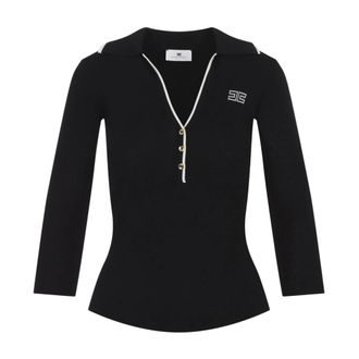 Elisabetta Franchi Damen, Oberteile, Schwarzk, MGr&ouml;&szlig;e