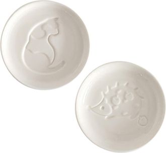 BESPORTBLE 2 St&uuml;ck Keramik Mini Schalen Japanischer Stil Kleine So&szlig;enschalen mit Niedlichen Katzen Igel motiven Rund Sicher f&uuml;r Familie f&uuml;r So&szlig;en Essig Gew&uuml;rze H