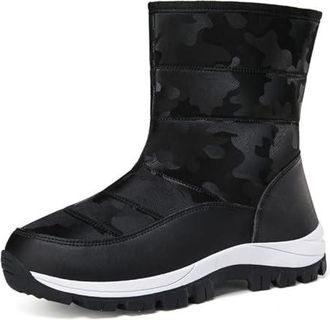 Pangolin Bottes de Neige Femme Apr&egrave;s-Ski Mi-Mollet Chaudes Doubl&eacute;es - Tige D&eacute;perlante Anti-Froid - Semelle Antid&eacute;rapante Crant&eacute;e - Chaussures dHiver Confortabl