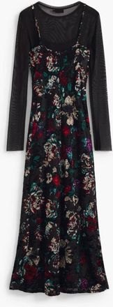 Desigual Femme, Robes, Noir, Taille: 42 FR Cassidy Long Patterned Dress