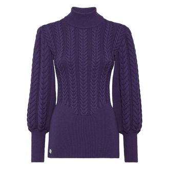 Philipp Plein Wool Turtleneck LS Basic - - Knitwear - Damen - Lila - XS