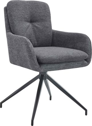 Clp Esszimmerstuhl drehbar Pickett Stoff, 180&deg; schwenkbarer Sessel mit Armlehne und R&uuml;ckenlehne, belastbar bis 150 kg, Farbe:dunkelgrau