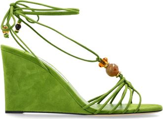 Jimmy Choo London Femme, Chaussures, Vert, Taille: 37 1/2 EU Lova Wedge 85