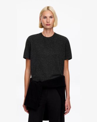 Arket Gestricktes T-Shirt Aus Wolle -Grau