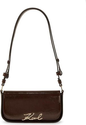 Karl Lagerfeld Crossbody Bags - K/Signature glänzende Umhängetasche - Gr. unisize - in Braun - für Damen