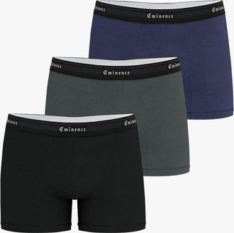 Eminence Lot de 3 boxers unis en coton m&eacute;lang&eacute;