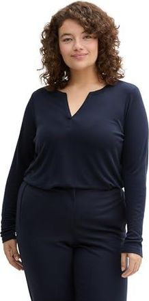 Tom Tailor 1044947 T-Shirt à Manches Longues, 10668-sky Captain Blue, 44 Femmes