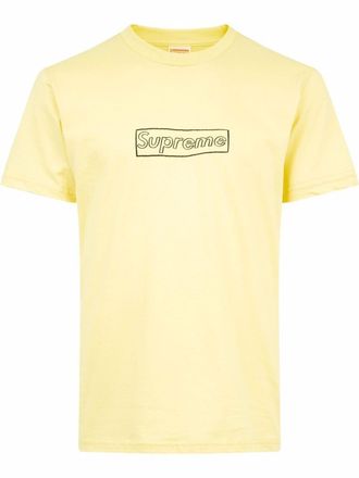 SUPREME x KAWS t-shirt Chalk Logo - Jaune