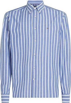 Tommy Hilfiger Chemise Homme Flex Poplin Nautical en Coton, Multicolore (Wedge Blue/Optic White), 3XL