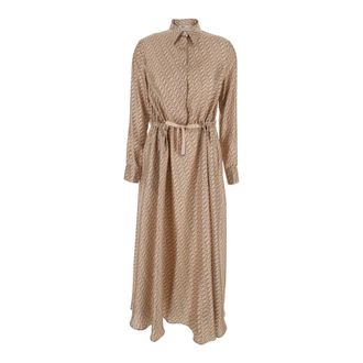 Herno Seidenkleid mit Print - - Dresses - Damen - Beige - M