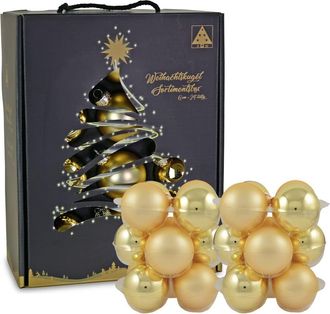 Riffelmacher & Weinberger Riffelmacher Glas Weihnachtskugeln im Koffer 26250 | 24 St&uuml;ck | &Oslash; 6 cm - Gold