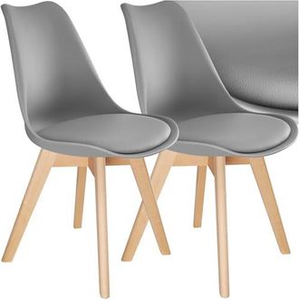 TecTake TecTake Lot de 2 Chaises de Salle &agrave; Manger Design Scandinave Chaise Confortable Rembourr&eacute;e avec Pieds en Bois Massif Meuble Salon pour Salon, Coiffeus