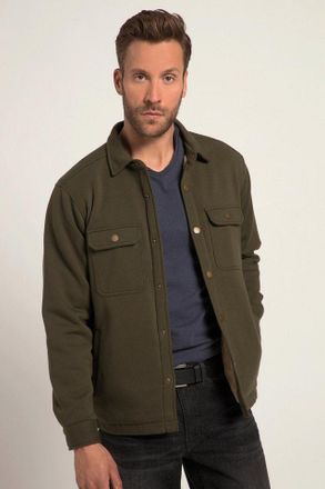 JP1880 Fleecejacke Hemd Overshirt Outdoor Sweat Kunstfellbesatz-Futter
