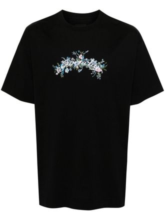 Givenchy t-shirt en coton Givenchy Flowers - Noir
