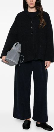 Apuntob Virgin Wool Felted Blazer - Black