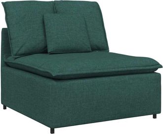 vidaXL Modulares Sofa Mittelmodul mit Kissen Dunkelgrün 100 cm Vidaxl