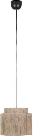 Trio Leuchten Pendelleuchte Smilla 366800136, Metall Schwarz matt, Schirm Jute naturbelassen, exkl. 1x E27