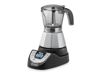 DeLonghi EMKP42.B Alicia PLUS - Cafetière Électrique Moka, 450 W, 2-4 Tasses, Plastique, Noir/Argent