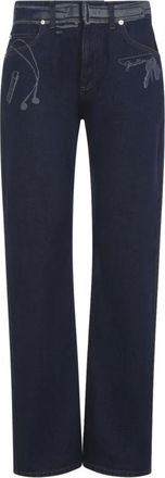 Jean Paul Gaultier Femme, Jeans, Bleu, Taille: W26 Jeans avec Imprim&eacute; Trompe-loeil