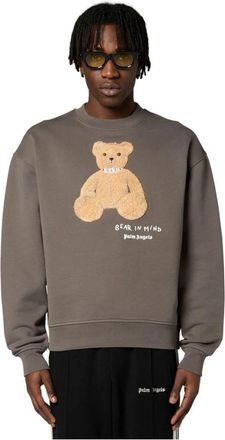 Palm Angels Bear in Mind Sweatshirt mit B&auml;renmotiv - - Sweatshirts & Hoodies - Herren - Grau - 2XL