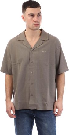 HUGO BOSS Hemd f&uuml;r Herren, Jerseyware, Waffelstoff (Beige)