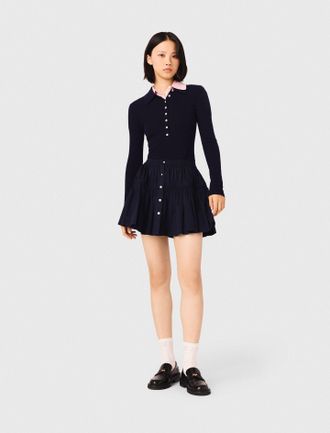 Maje Kurzer Rock Mit Gummizug - Marineblau - Maje