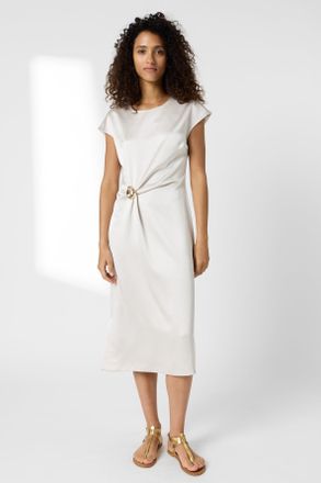 Gerard Darel Robe satin&eacute;e drap&eacute;e - RIALYA - Ecru