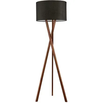 Lucande Lampadaire Tissu Auriane en textile pour salon & salle &agrave; manger