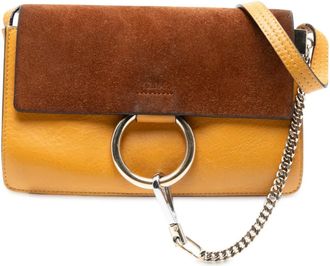 Chloé Hobo Bags - Small Suede and Calfskin Faye Crossbody - Gr. unisize - in Gelb - für Damen