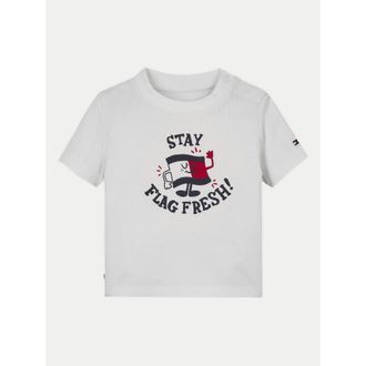 Tommy Hilfiger T-Shirt Graphic KN0KN01964 Wei&szlig; Regular Fit