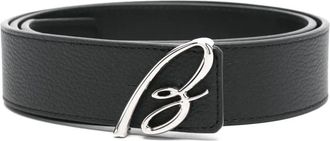 Brioni ceinture &agrave; boucle logo - Noir