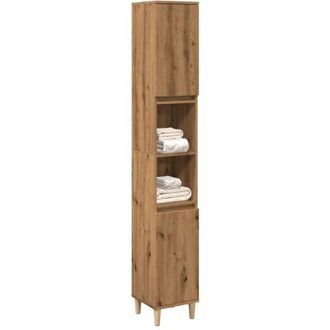 vidaXL Armoire de salle de bain ch&ecirc;ne artisanal 30x30x190 cm - Vidaxl