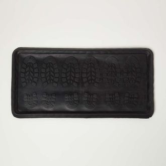 Homescapes Gro&szlig;e Schuhabtropfschale Gummi 80x40 cm, Schuhwanne schwarz, Abtropfwanne f&uuml;r Schuhe & Stiefel