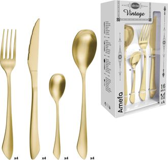 Amefa Besteck INSTINCT, Tafelbesteck für 4-Personen, champagner, 16-teilig