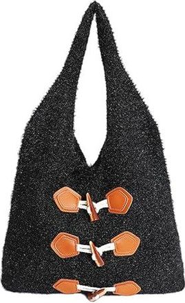 Generic Sac simple tricot&eacute; sous les aisselles, sac de voyage en plein air, sac fourre-tout l&eacute;ger pour femme, travail, voyage, Noir, 380.00x20.00x290.00mm