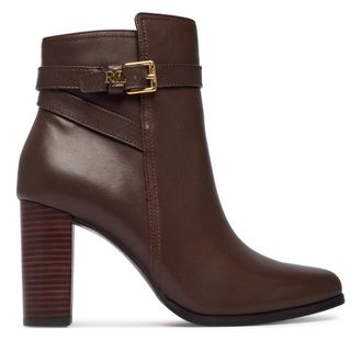 Lauren Ralph Lauren Stiefeletten LAUREN RALPH LAUREN Brooke II Calfskin Bootie Heel 802974475003 Braun